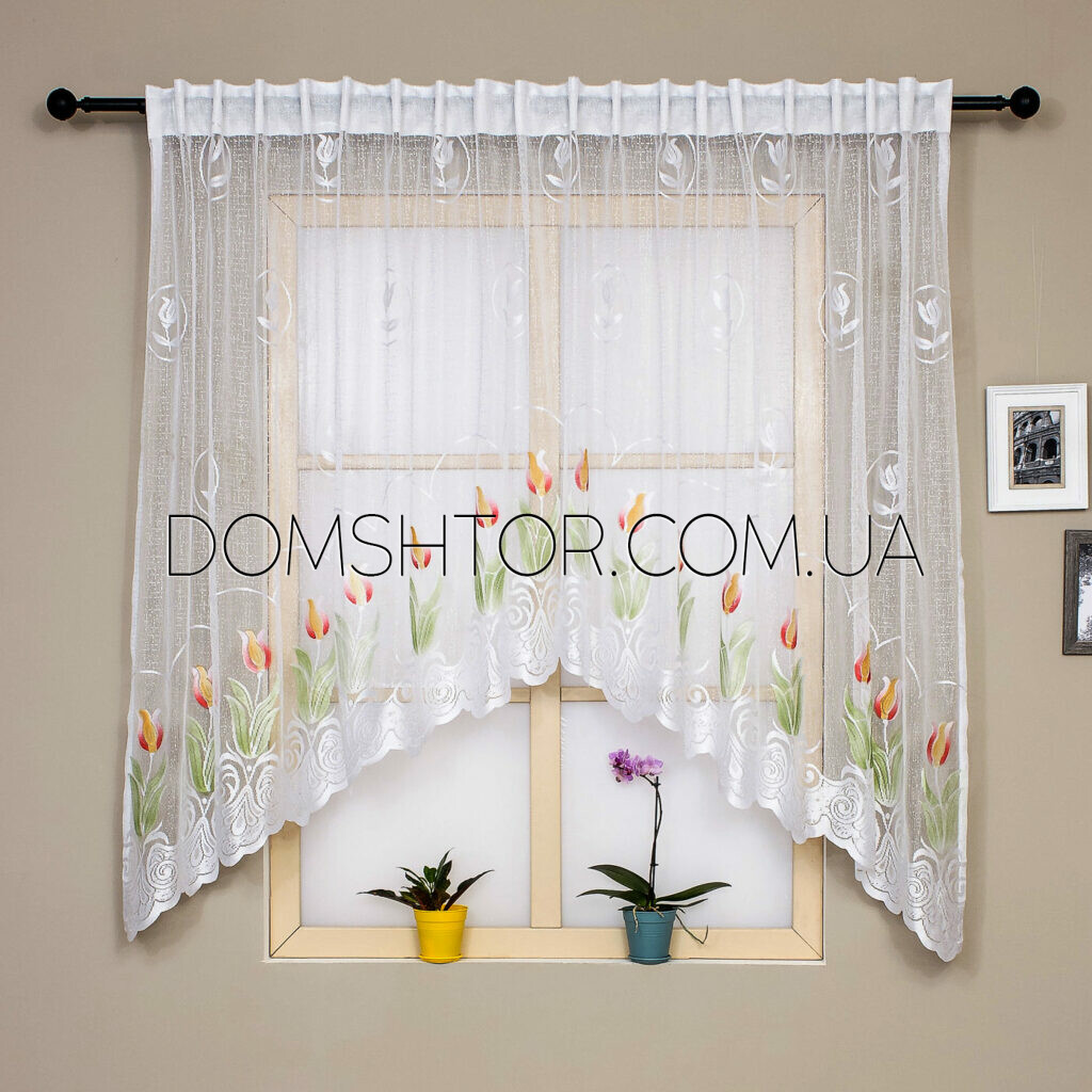 Тюль арка на кухню Pansies 300х170 - Дом штор